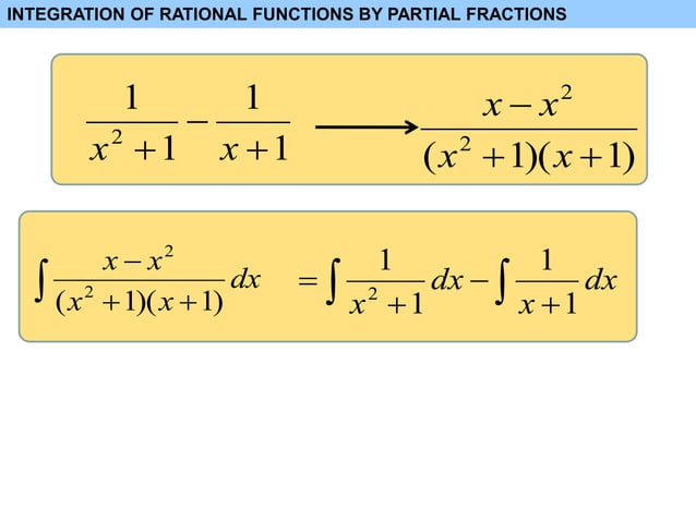 Integration Of Rational Functions By Partial Fraction Ppt