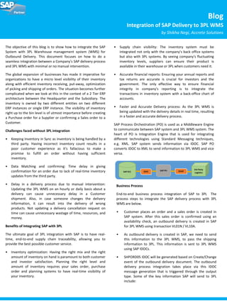 Integration of SAP Delivery to 3PL WMS | PDF
