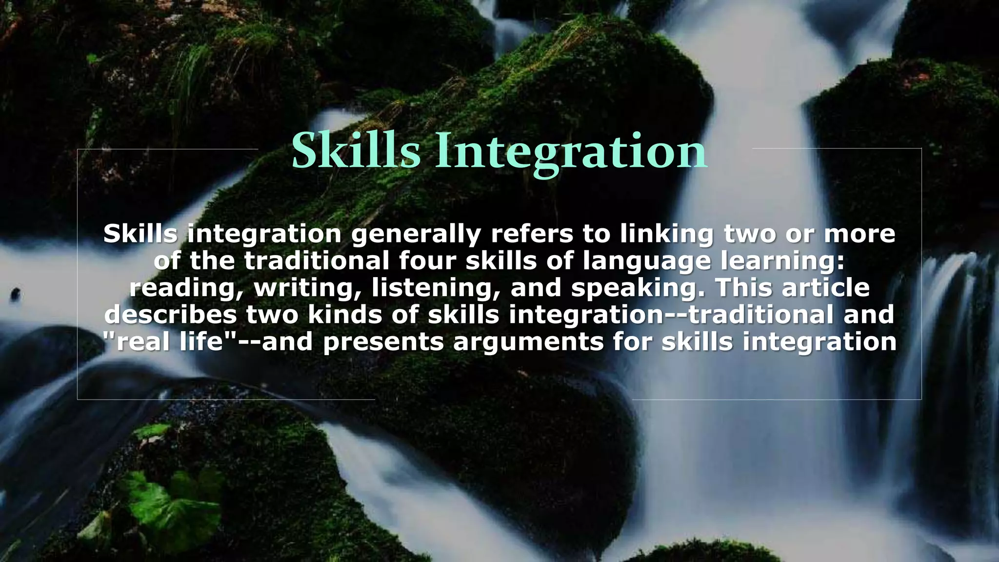 Integration of skills and movies | PPT
