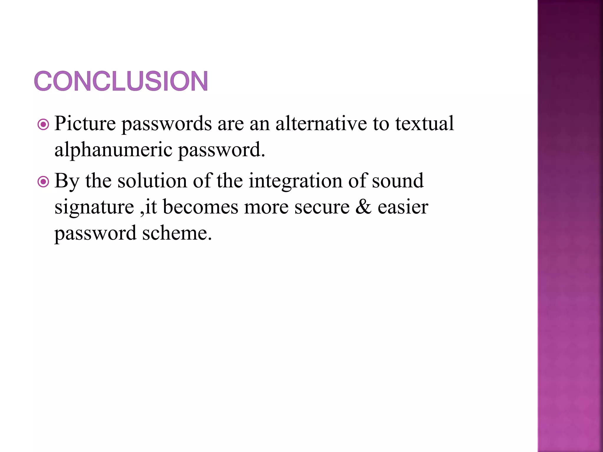 Integration of sound signature in graphical password | PPTX