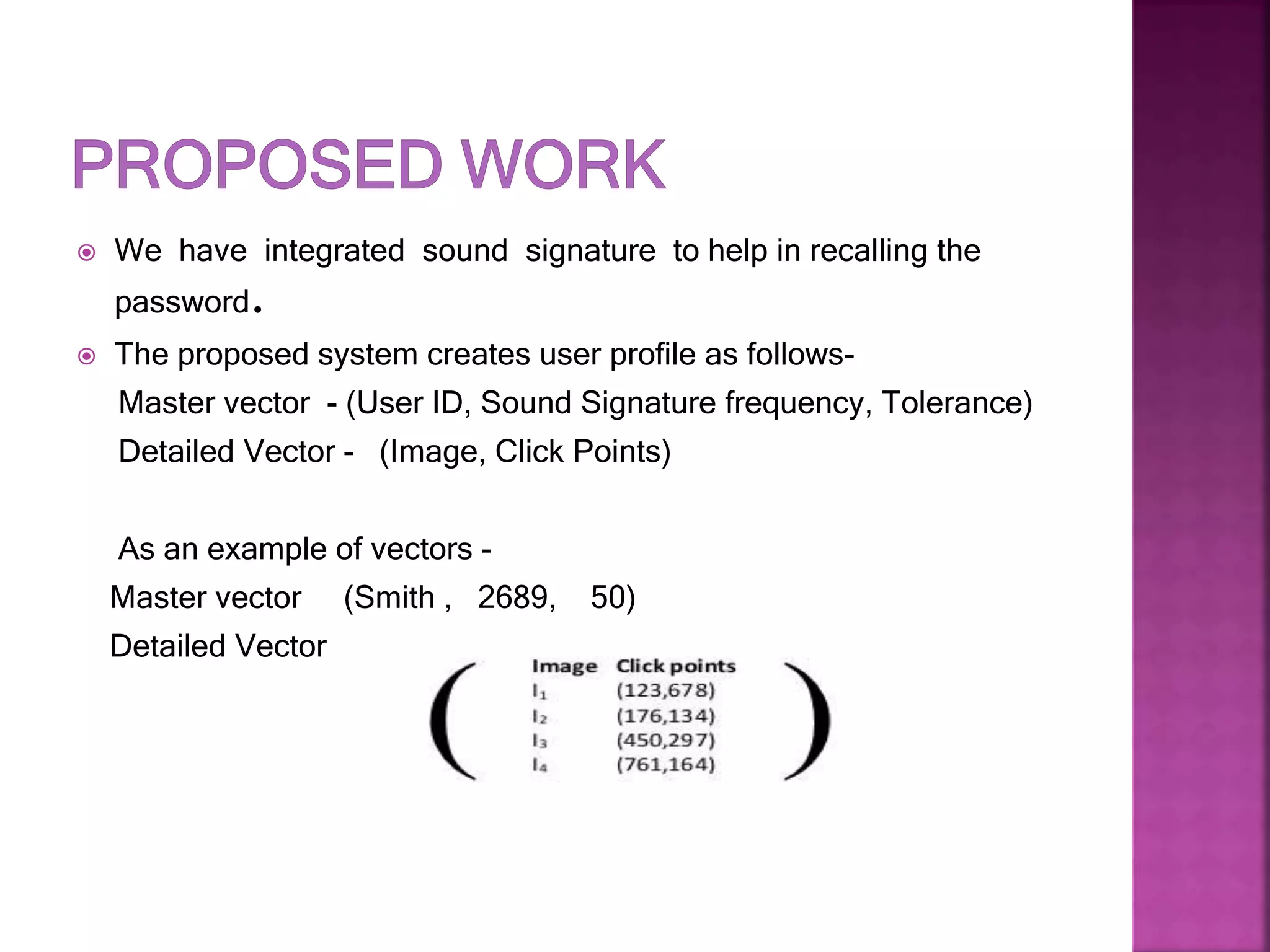 Integration of sound signature in graphical password | PPTX