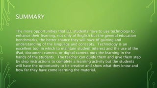 Integration of technology for english language learners | PPT