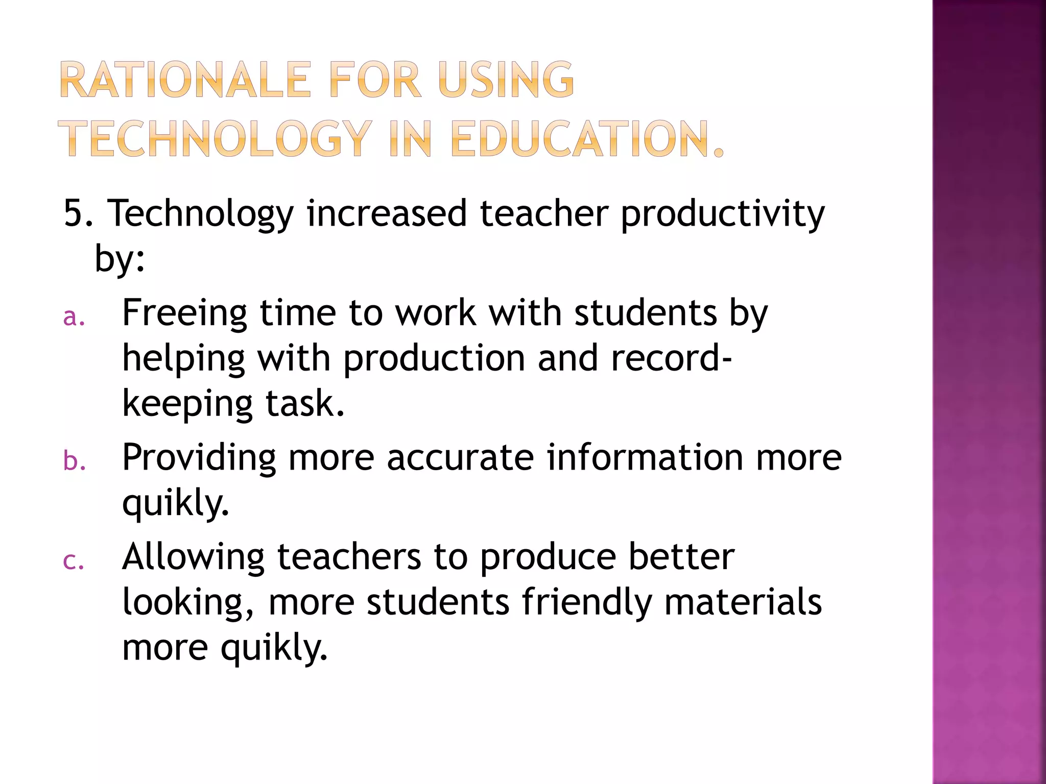 Integration of tecnology in education ppt. | PPTX