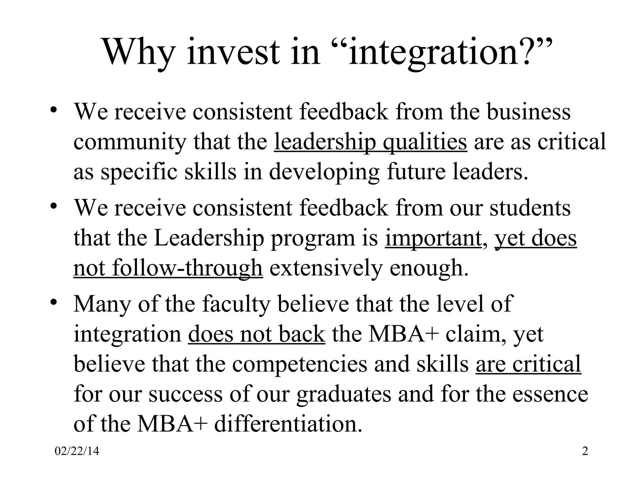 Integration planning | PPT | Business Administration | Business