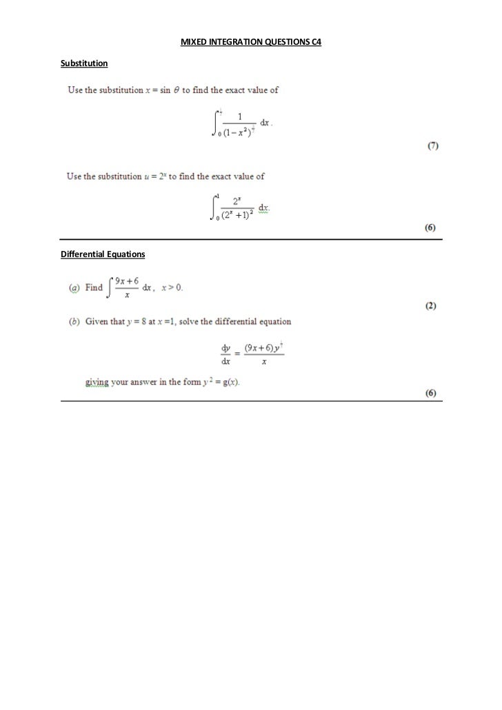 Integration Questions