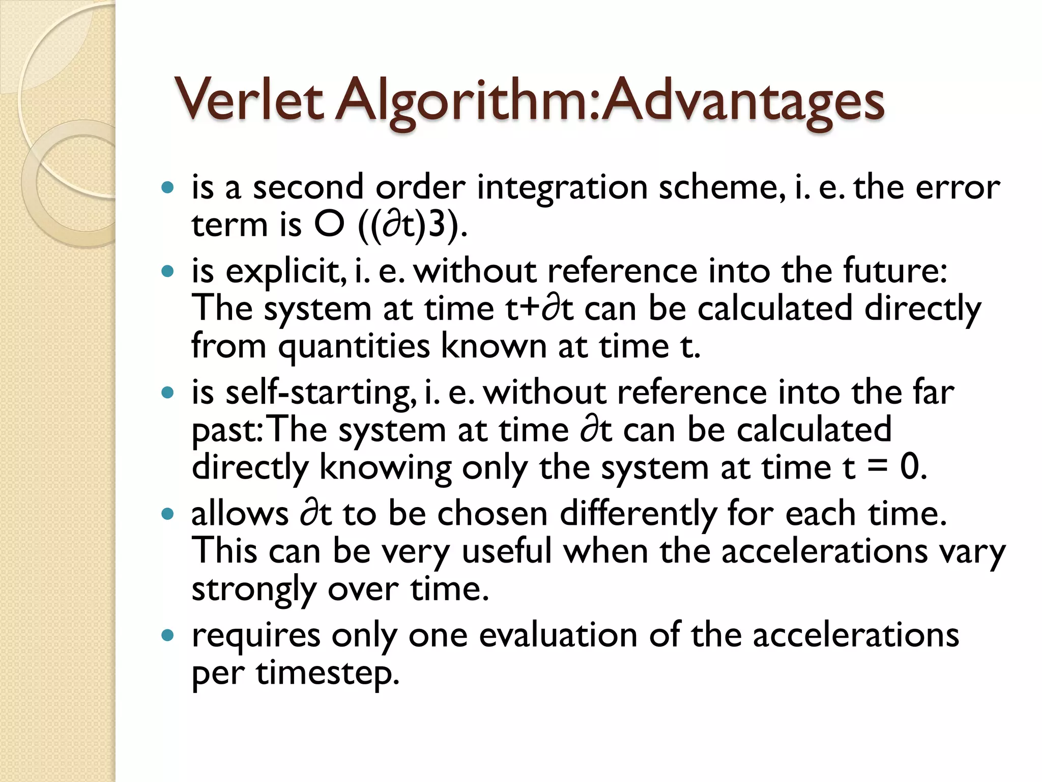 Integration schemes in Molecular Dynamics | PDF