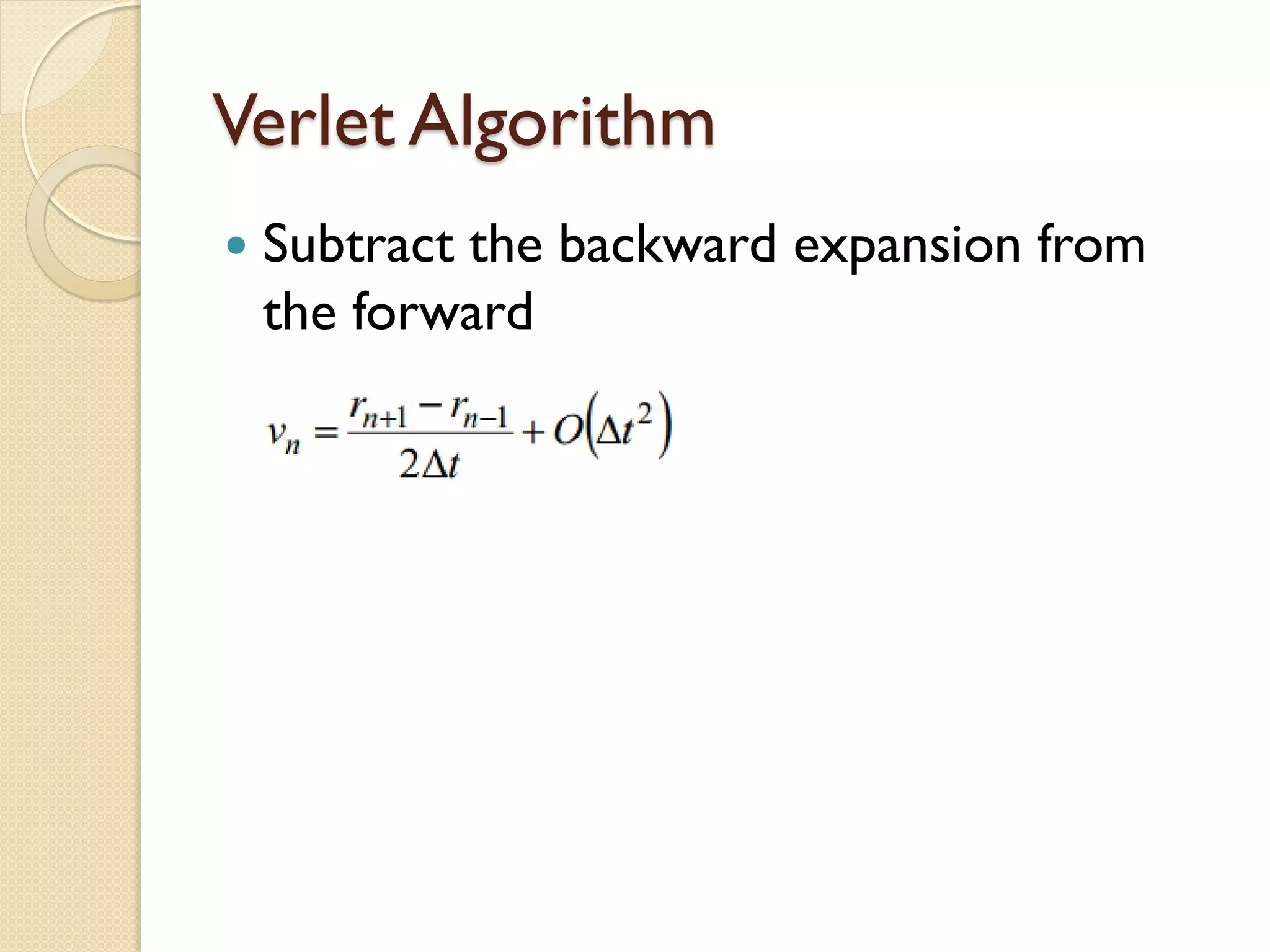 Integration schemes in Molecular Dynamics | PDF