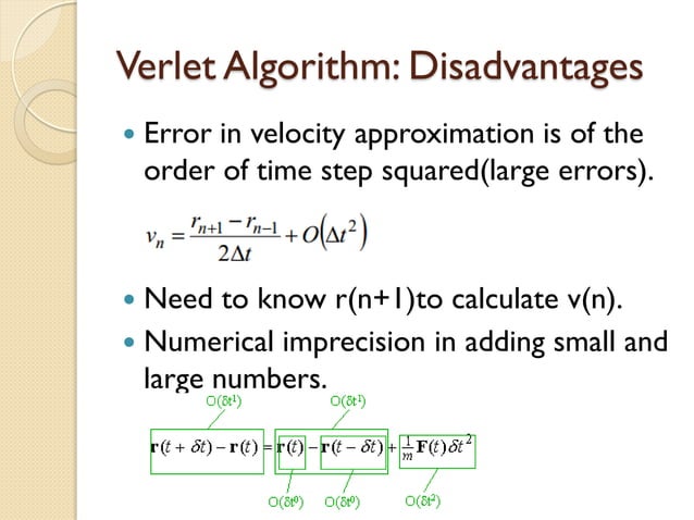 Integration schemes in Molecular Dynamics | PDF
