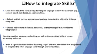 Integration of Skills In English Language Teaching by Ayoub Oubla | PDF