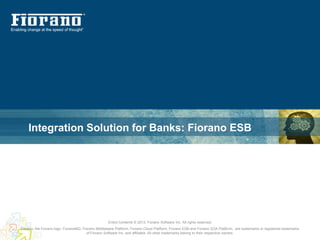 Fiorano ESB: Integration Solution for Banks | PPT