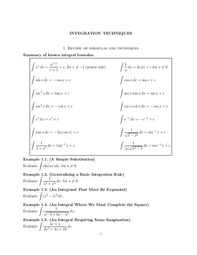 Integration techniques