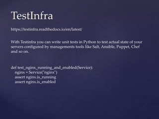 Testing in Infrastructure | PPT