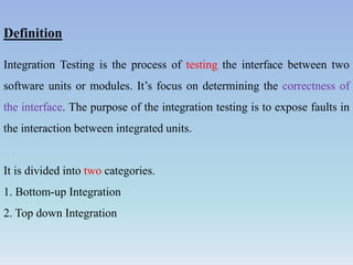 Integration testing | PPTX
