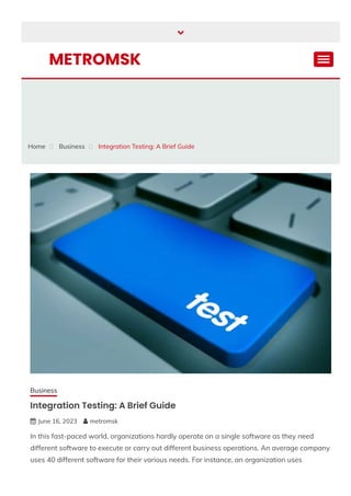 Integration Testing A Brief Guide.pdf