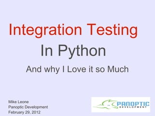 Integration Testing in Python | PPT