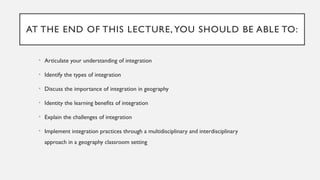 Integration within geography between geography and other subjects(1)(1 ...