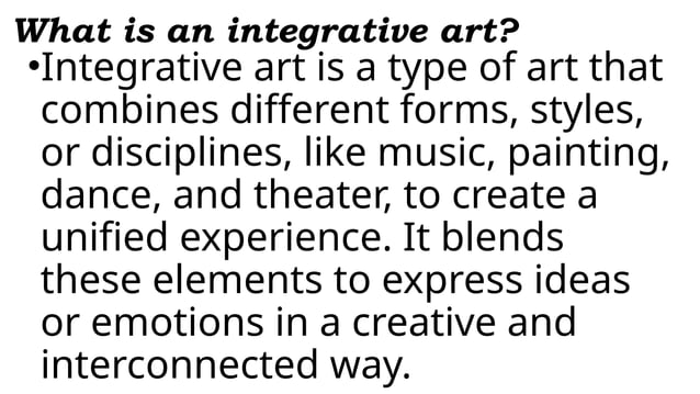 Integrative Arts in MAPEH GRADE 7 STUDENT | PPTX