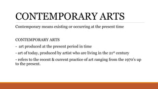 INTEGRATIVE ARTS AS APPLIED TO CONTEMPORARY ARTS.pptx