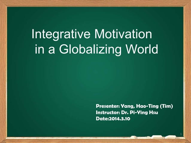 Integrative motivation | PPT