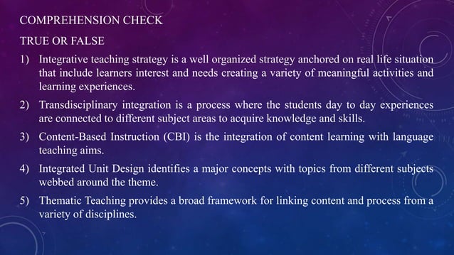 Integrative teaching Strategies | PPTX