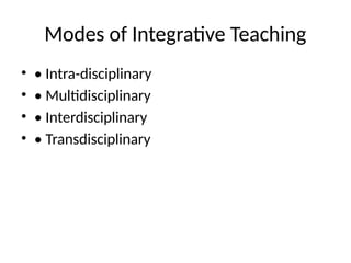 Comprehensive Modes and Strategies of Integrative Teaching in Education ...