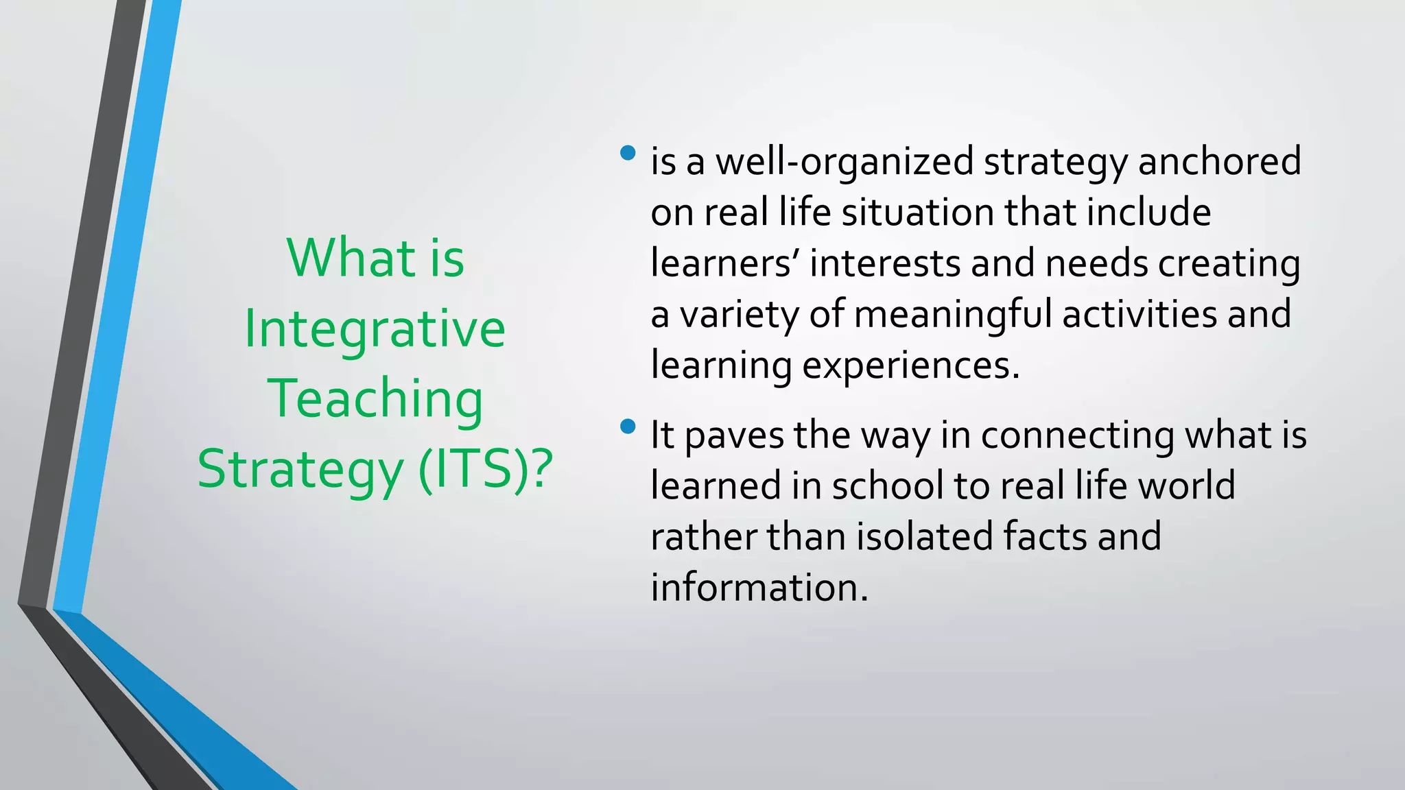 INTEGRATED TEACHING AND LEARNING APPROACHES | PDF