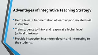INTEGRATED TEACHING AND LEARNING APPROACHES | PDF
