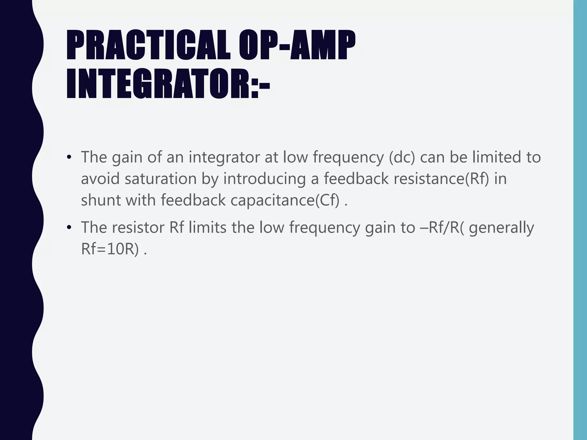 Integrator and differentiator op amp | PPTX