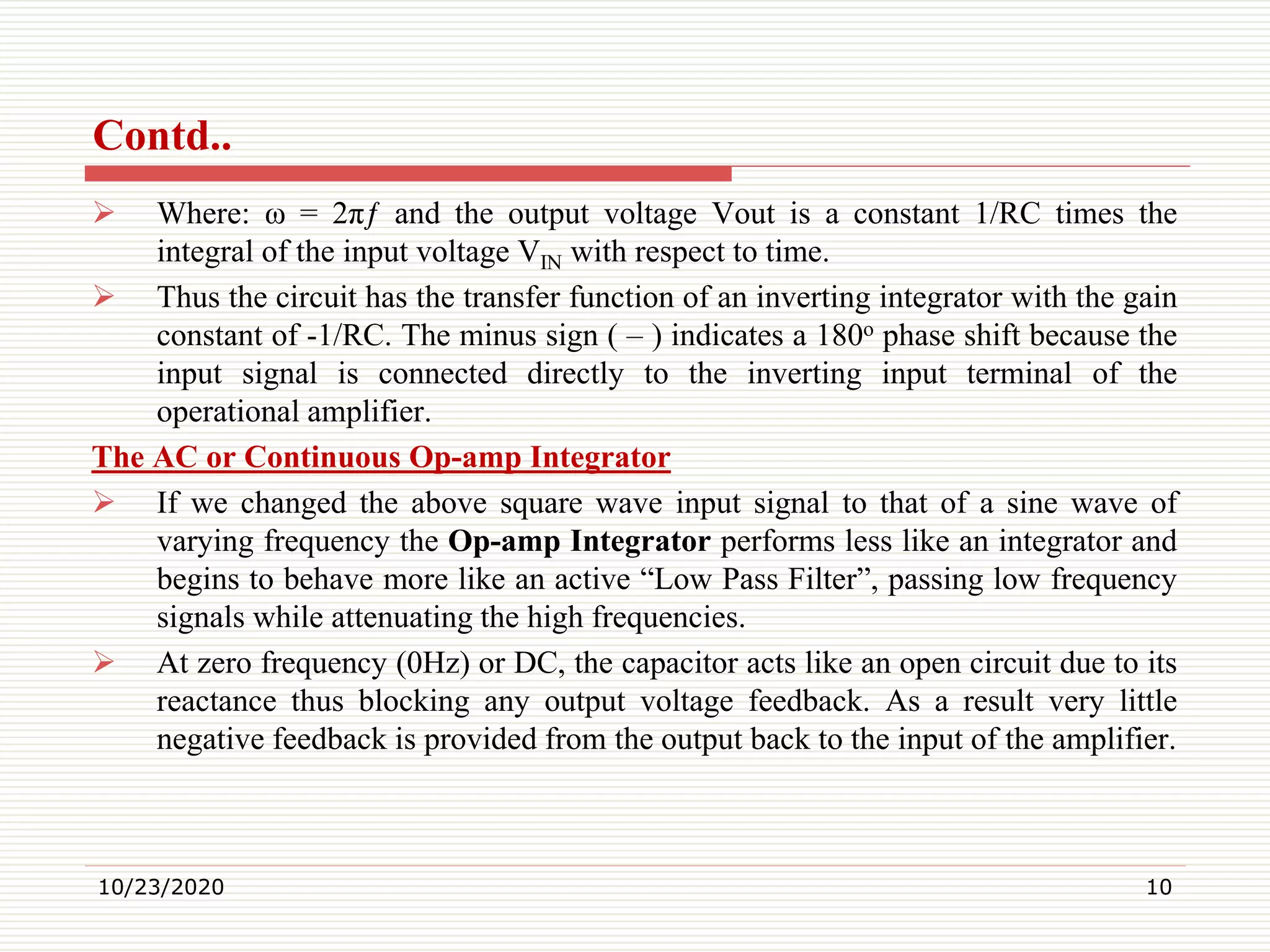 Integrator OP Amp | PDF