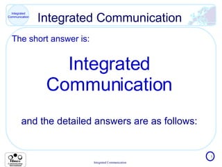 Integrated Communication | PPT