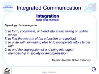 Integrated Communication | PPT
