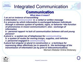 Integrated Communication | PPT