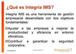 Integria IMS. Presentación. | PDF