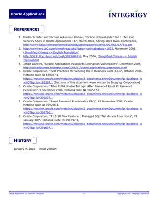 Integrigy oracle apps_password_issue | PDF | Operating Systems | Computer Software and Applications