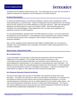 Integrigy oracle apps_password_issue | PDF | Operating Systems ...
