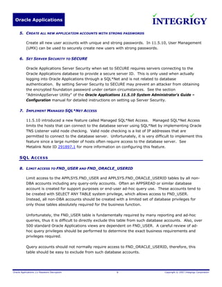 Integrigy oracle apps_password_issue | PDF | Operating Systems | Computer Software and Applications