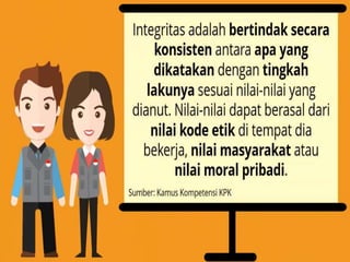 Integritas, nilai nilai anti korupsi dan benturan kepentingan | PPTX