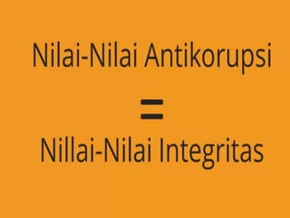 Integritas, nilai nilai anti korupsi dan benturan kepentingan | PPTX