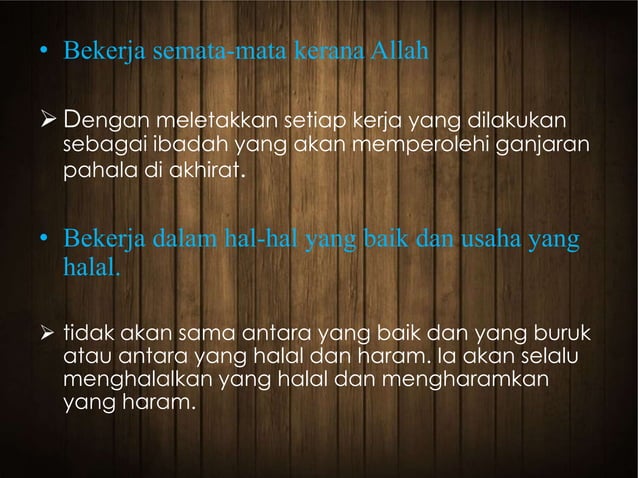 INTEGRITI DALAM PEKERJAAN MENURUT ISLAM | PPTX