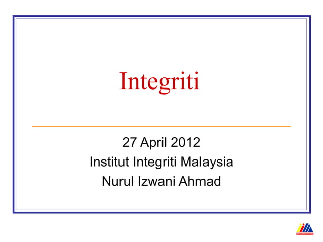 Integrity | PPT | Islam | Religion & Spirituality