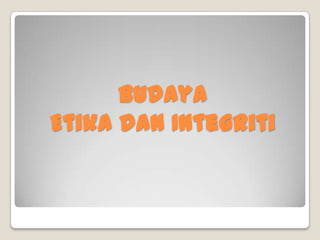 Integriti dalam kerja | PPTX