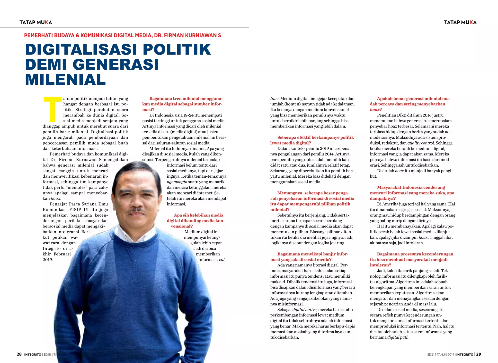 Majalah Integrito, KPK, edisi 1-tahun-2019 #Pemilihan Umum 2019 | PDF