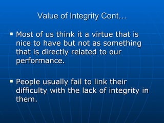 Integrity | PPT