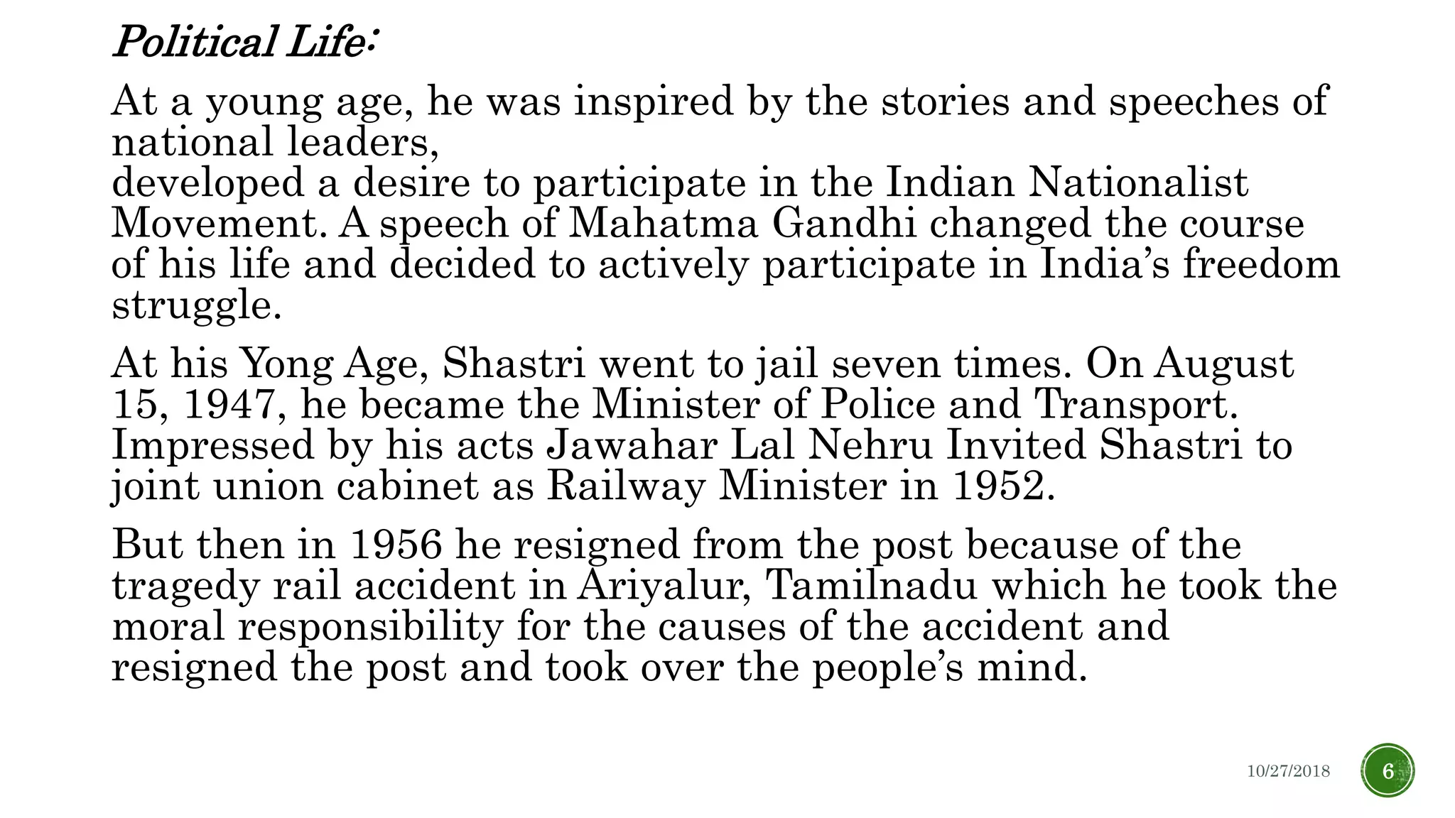 Integrity | Lal Bahadur Shastri | PPTX