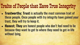 Integrity | PPTX | Career Advice | Careers