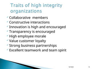 AIndividual and corporate Integrity .ppt