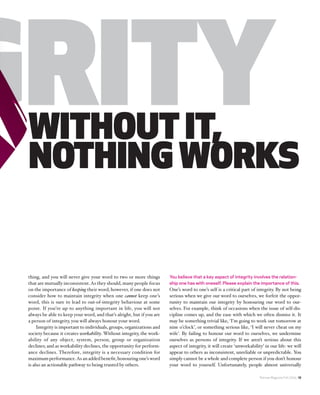 Integrity without it nothing works | PDF