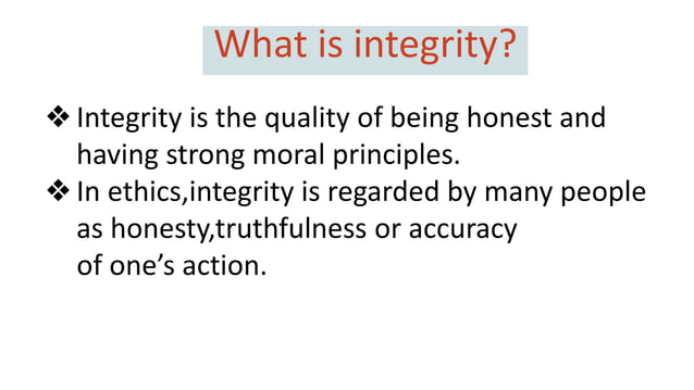 INTEGRITY | PPTX | Career Advice | Careers