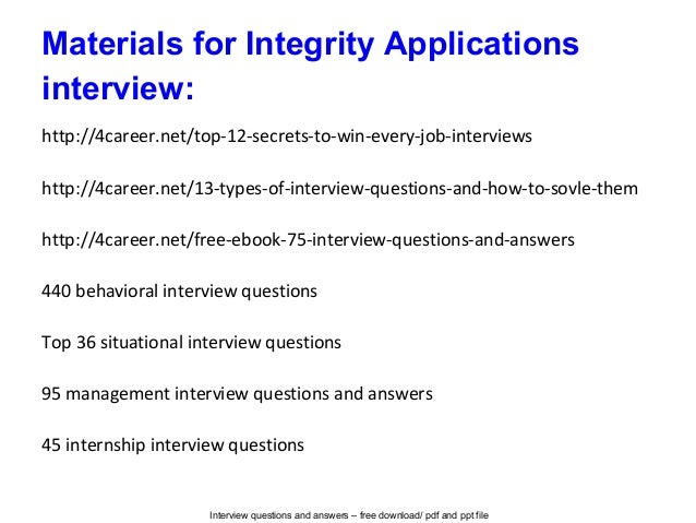 6 Interview Questions About Integrity – WTQM