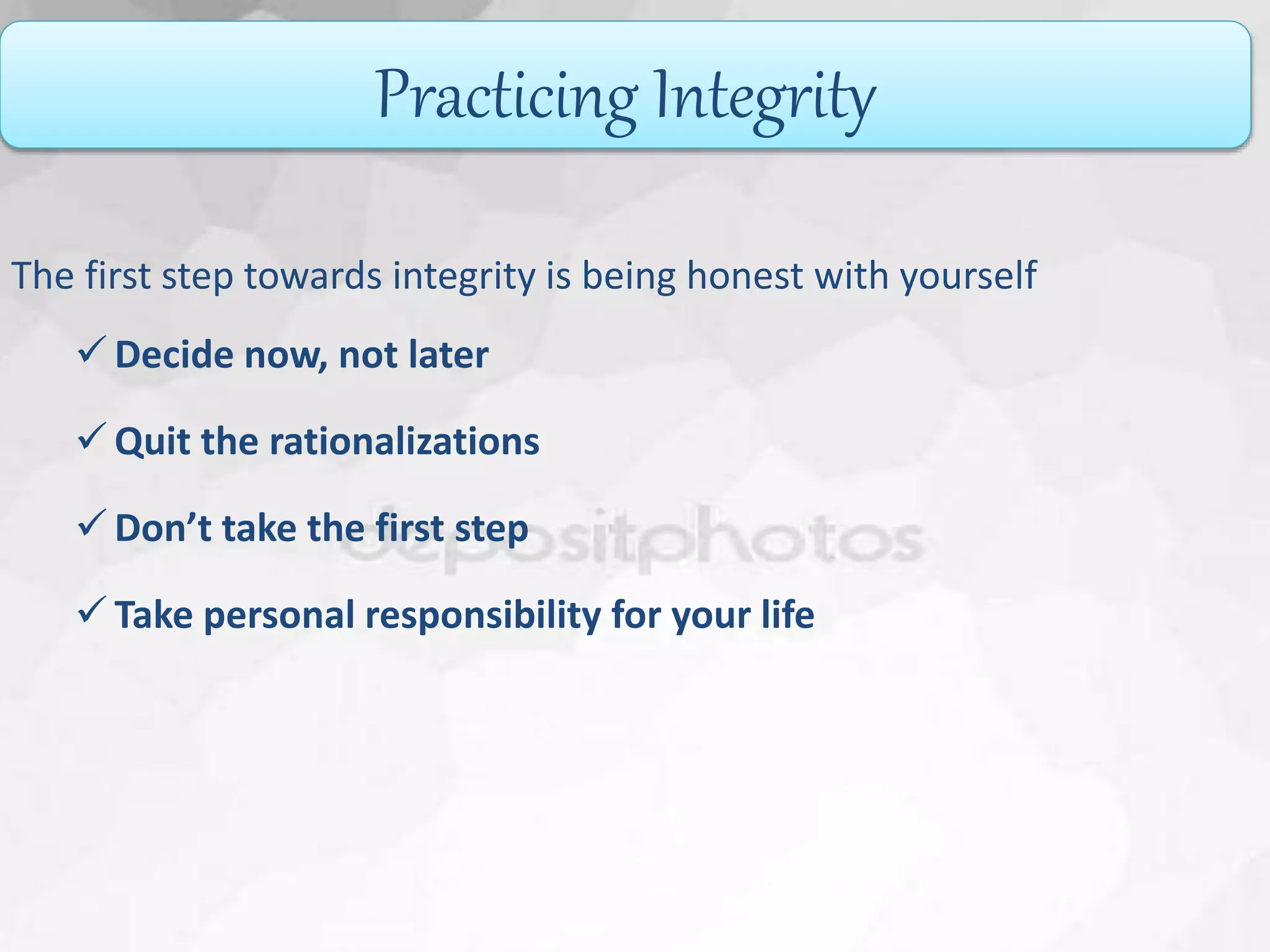 Integrity at work | PPTX